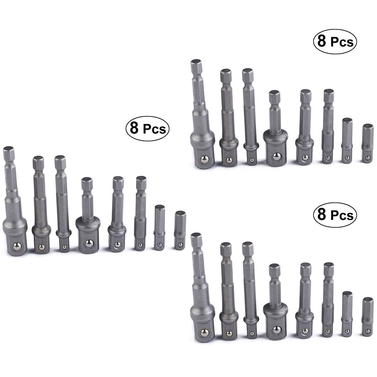 Hemoton 24 PCS Socket Adapter Set 1/4" 3/8" 1/2" Square Impact Socket ...