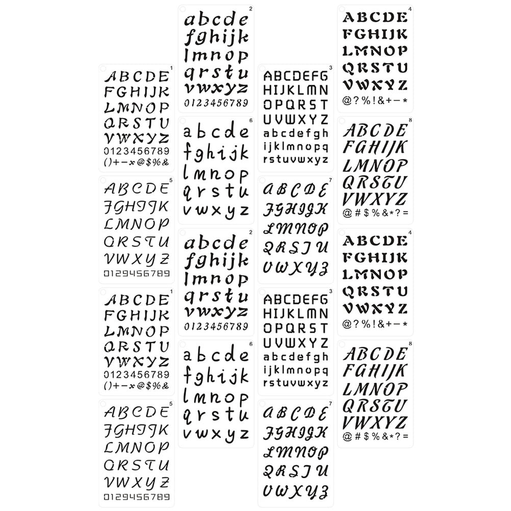 Hemoton 24 Sheets Stencil Paper Stencils Letters Painting Template ...