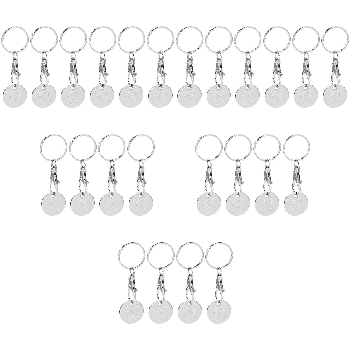 Hemoton pcs Shopping Trolley Keyring Token Trolley Token Keyring ...