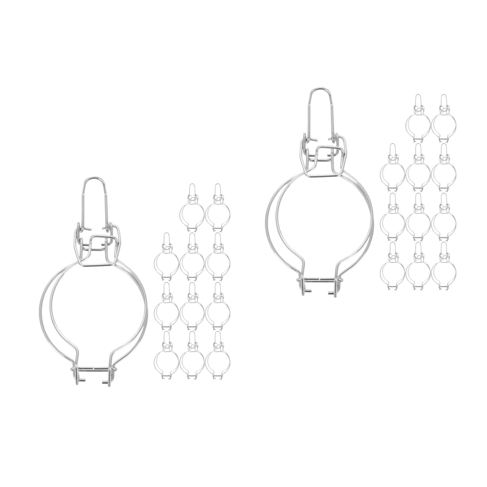 Hemoton 24 pcs Wide Mouth Glass Jars with Wire Locking Stainless Steel ...