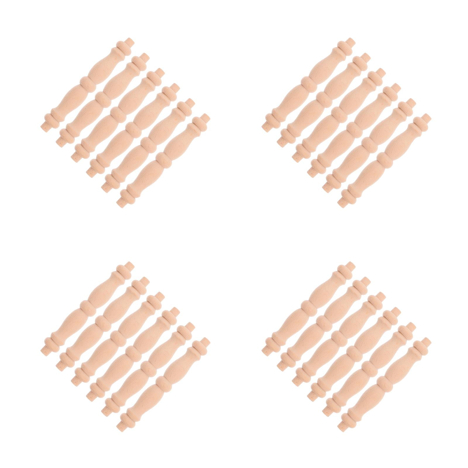 Hemoton 24 pcs Wooden Baluster Spindles Unpainted Baluster Spindles ...