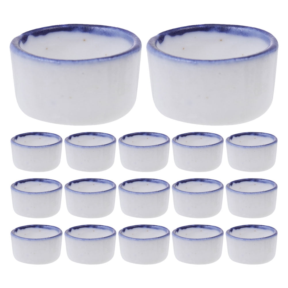 Hemoton 24-Piece Mini Ceramic Water Bowls for Tarantulas, Spiders, Tiny ...