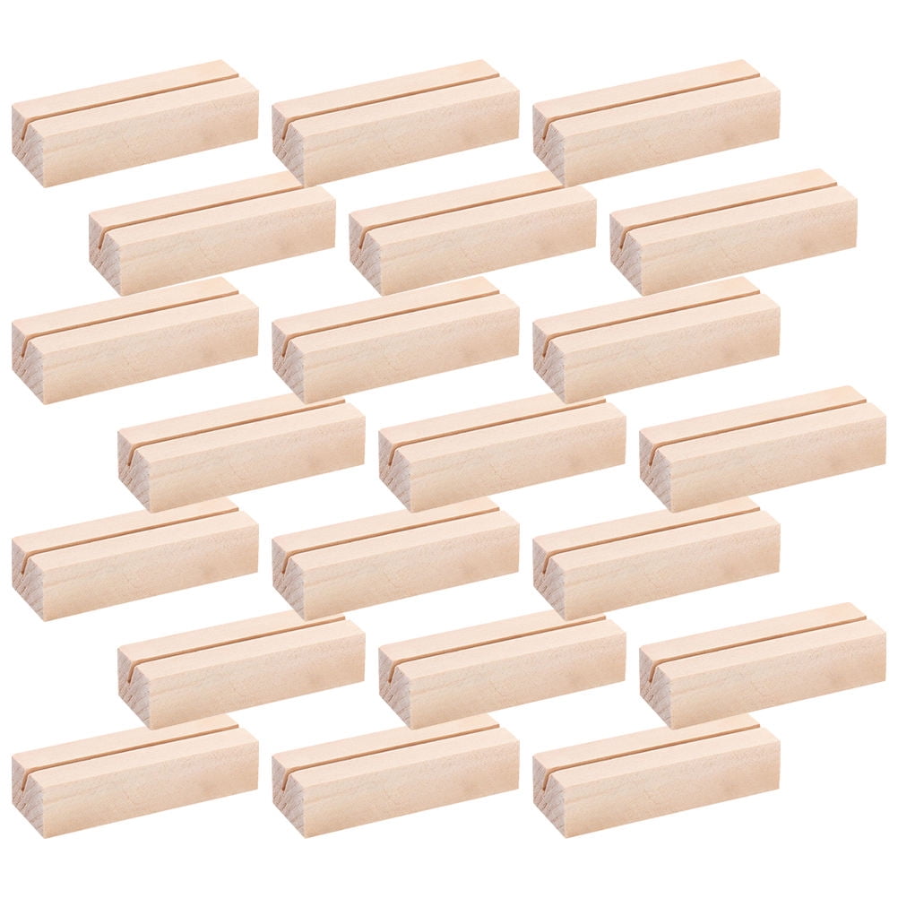 Hemoton 24Pcs Place Card Holder Wood Card Stand Wooden Place Card ...