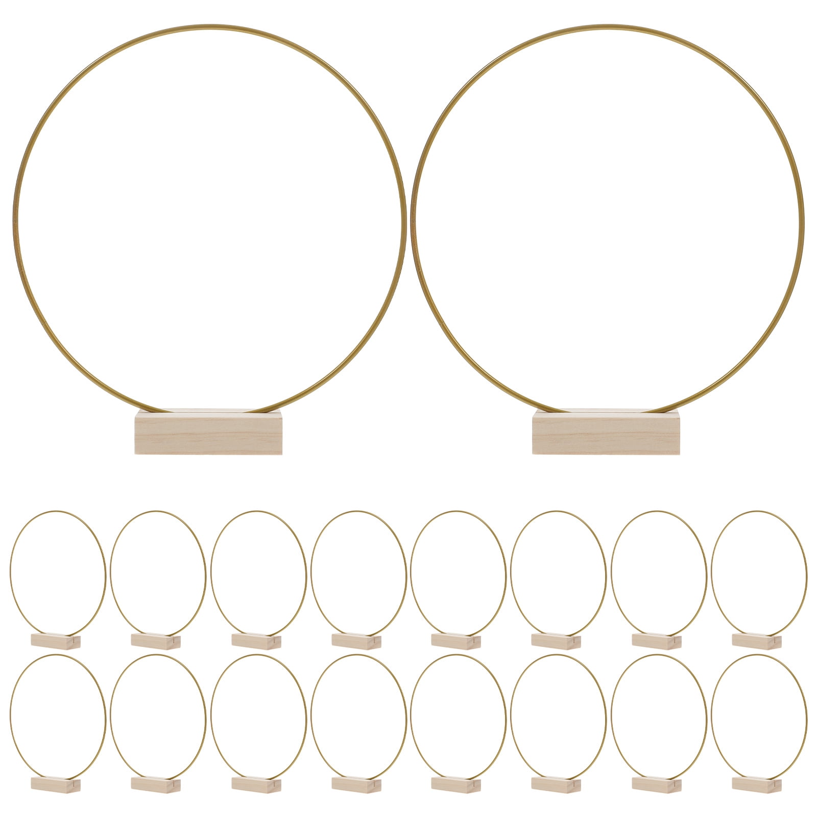 Hemoton 24pcs Metal Floral Hoop Centerpiece with Base for Table Circle ...