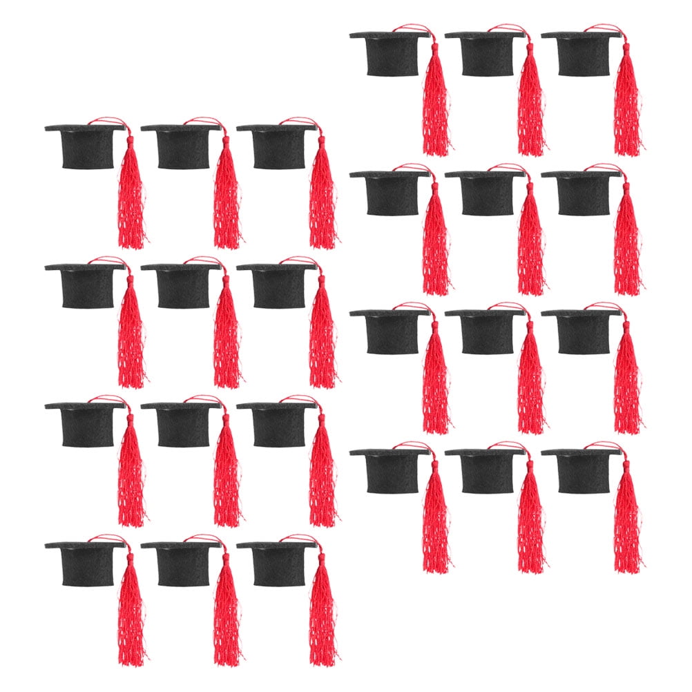 Hemoton 24pcs Mini Graduation Cap Bottle Toppers for Graduation Party ...