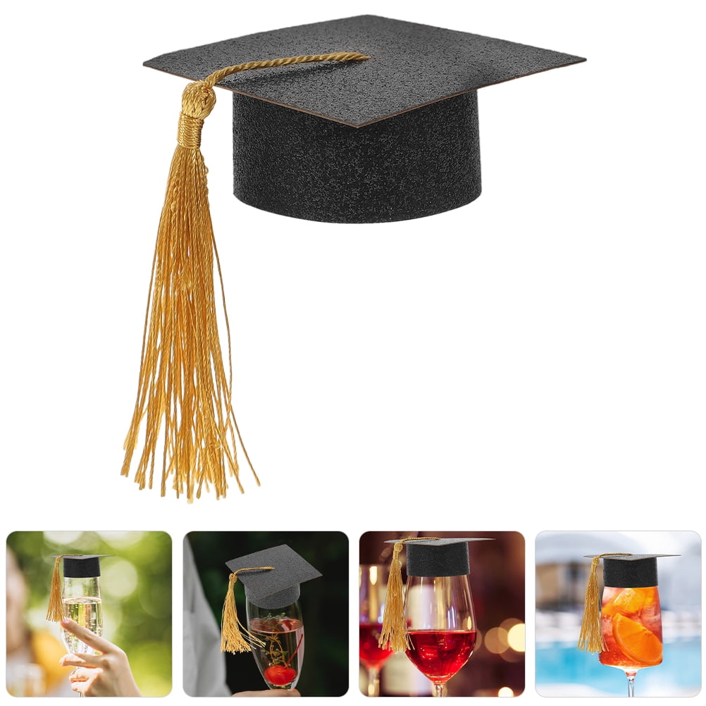 Hemoton 24pcs Mini Graduation Cap Bottle Toppers For Graduation Party ...