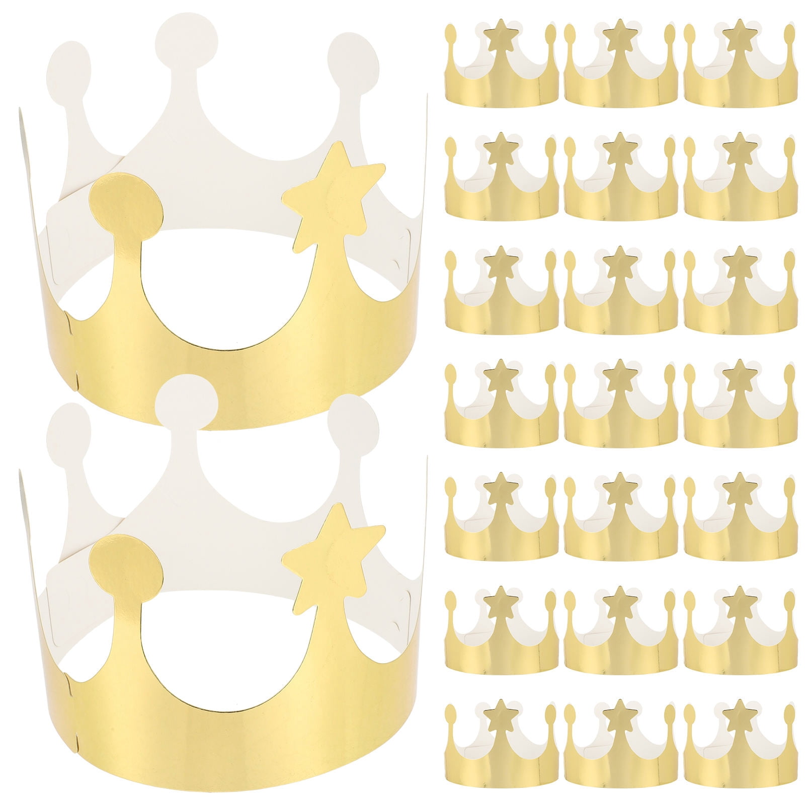 Hemoton 25 Pcs Baby Boxes Birthday Plates Folding Crown Hat Paper ...
