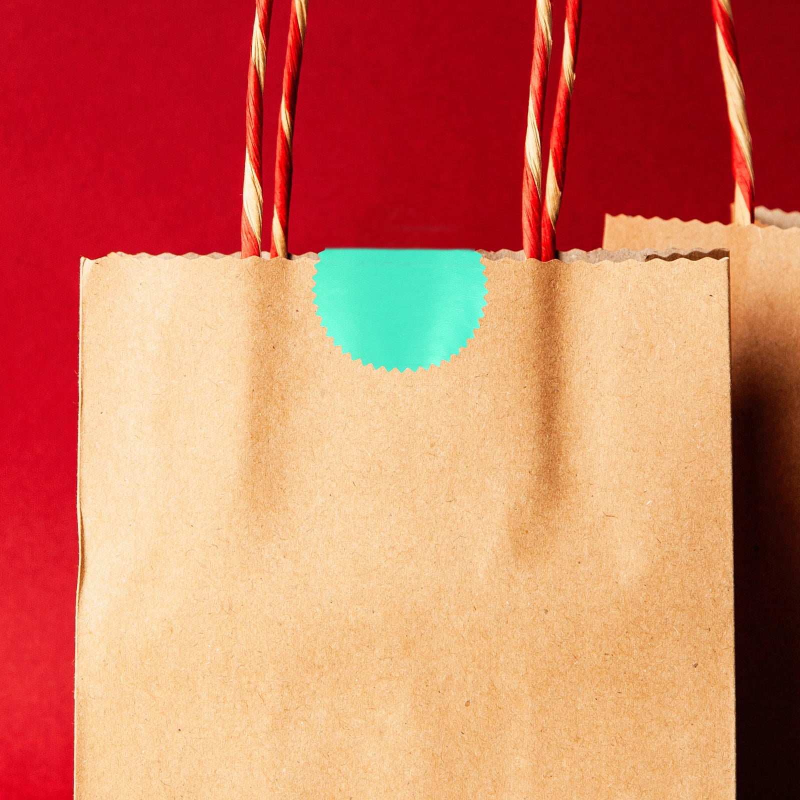 Hemoton 250pcs Green Serrated Edge Embossing Seal Stickers For ...