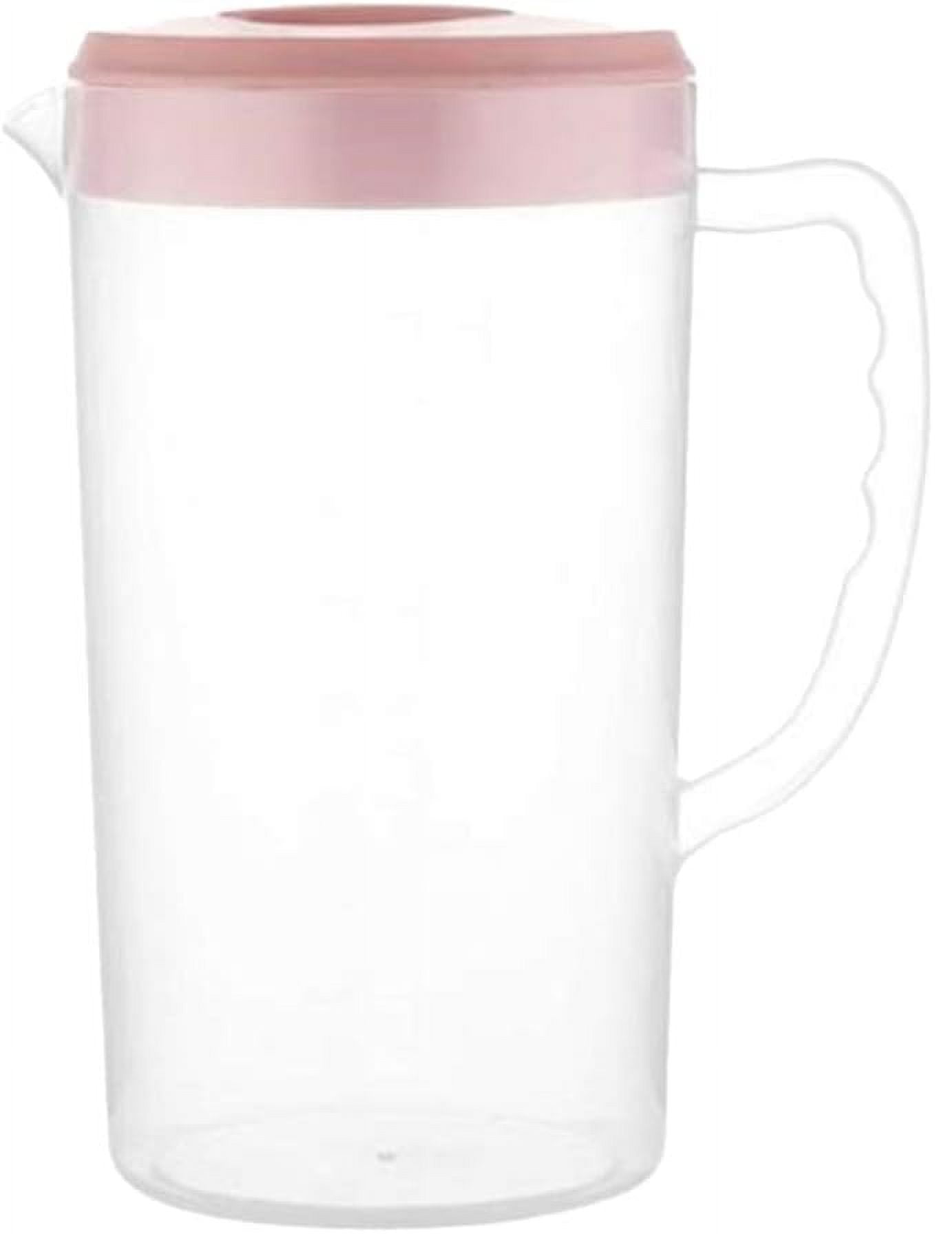 Hemoton 2600ML Plastic Pitcher with Lid Plastic Juice Pitcher Iced Tea Pitcher for Fridge Large ...