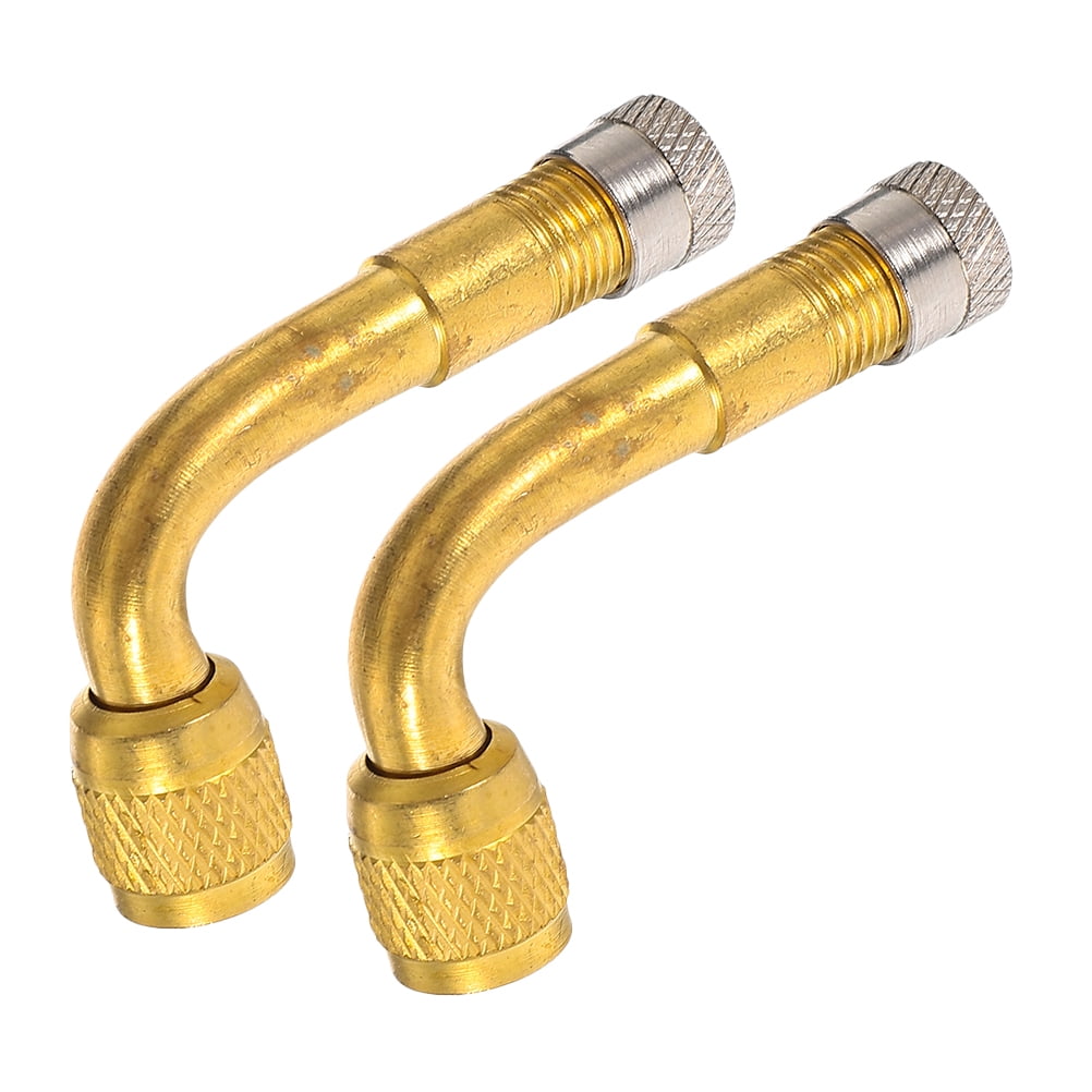 Hemoton 2PCS Brass 90 Degree Tire Valve Extension Copper Valve ...