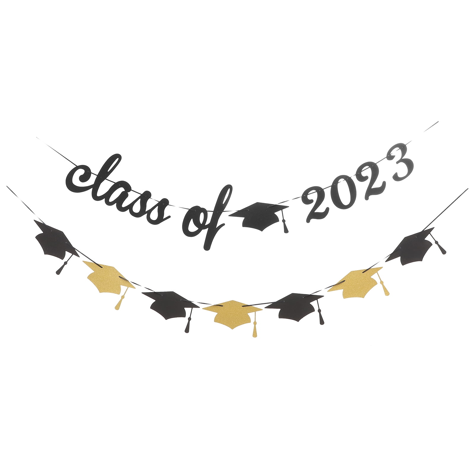 Hemoton 2Pcs Class of 2023 Graduation Banner Graduation Cap Garland ...