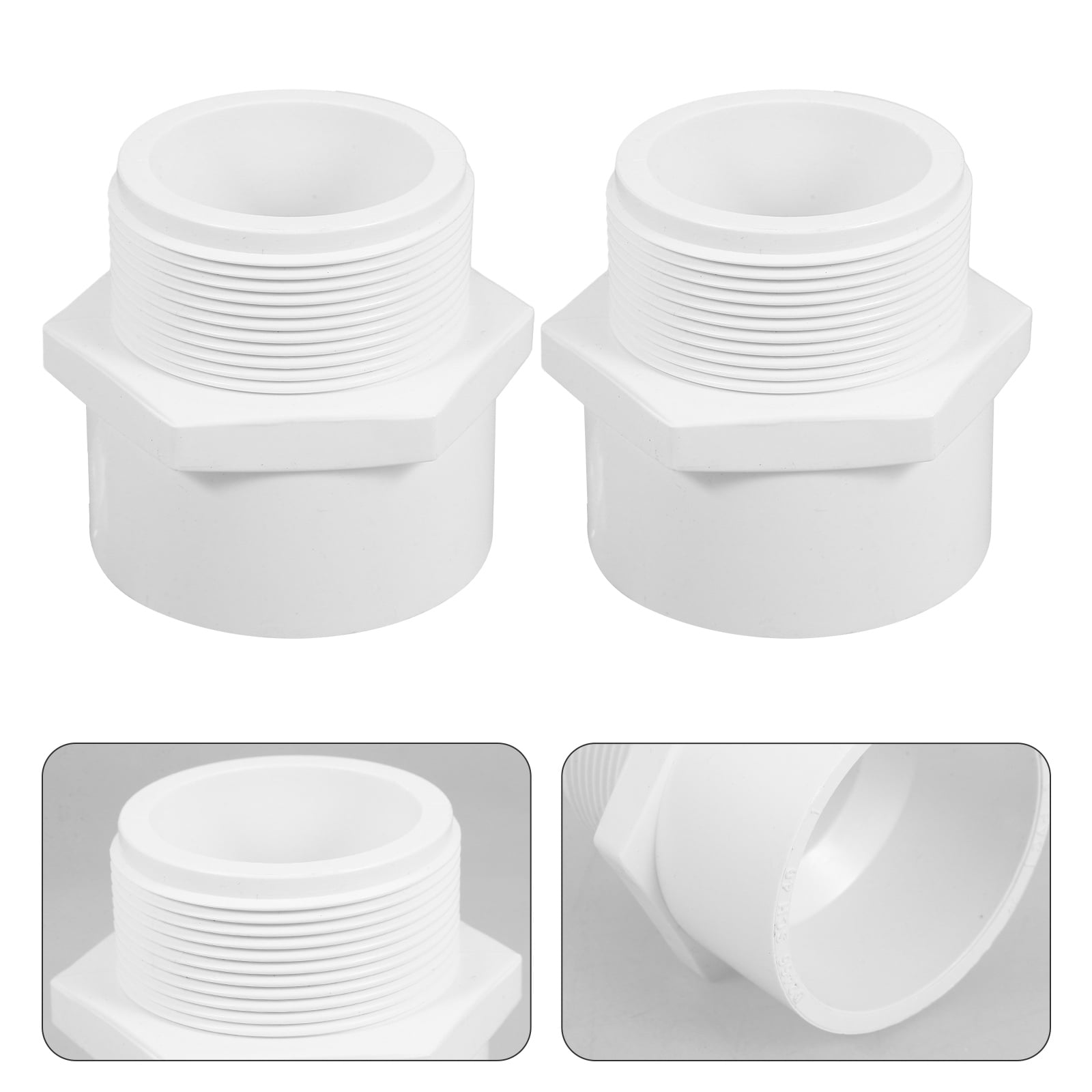 Hemoton 2Pcs NPT Male Thread PVC Pipe Fitting Adapter Connector PVC ...