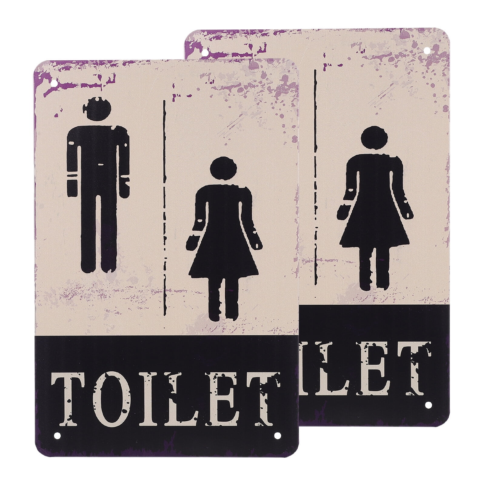 Hemoton 2Pcs Retro Metal Toilet Sign Restroom Identification Sign ...