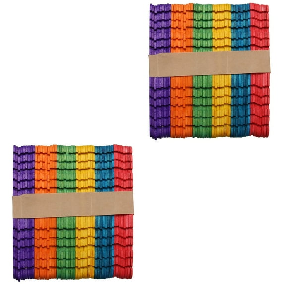 Hemoton 2pcs 11.4x1x.02cm 200Pcs DIY Handmade Wooden Building Model Materials Creative Batten ...