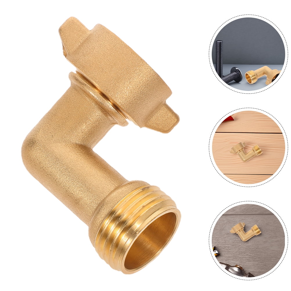 Hemoton 2pcs 90 Degree Garden Hose Elbow Connector Brass Pipe Fittings 3/4 Inch Heavy Duty Hose ...