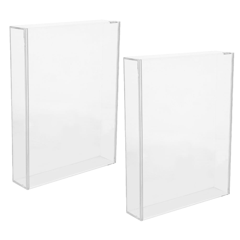 Hemoton 2pcs Acrylic Box Frame Display Case Clear Tabletop Wall Mount ...