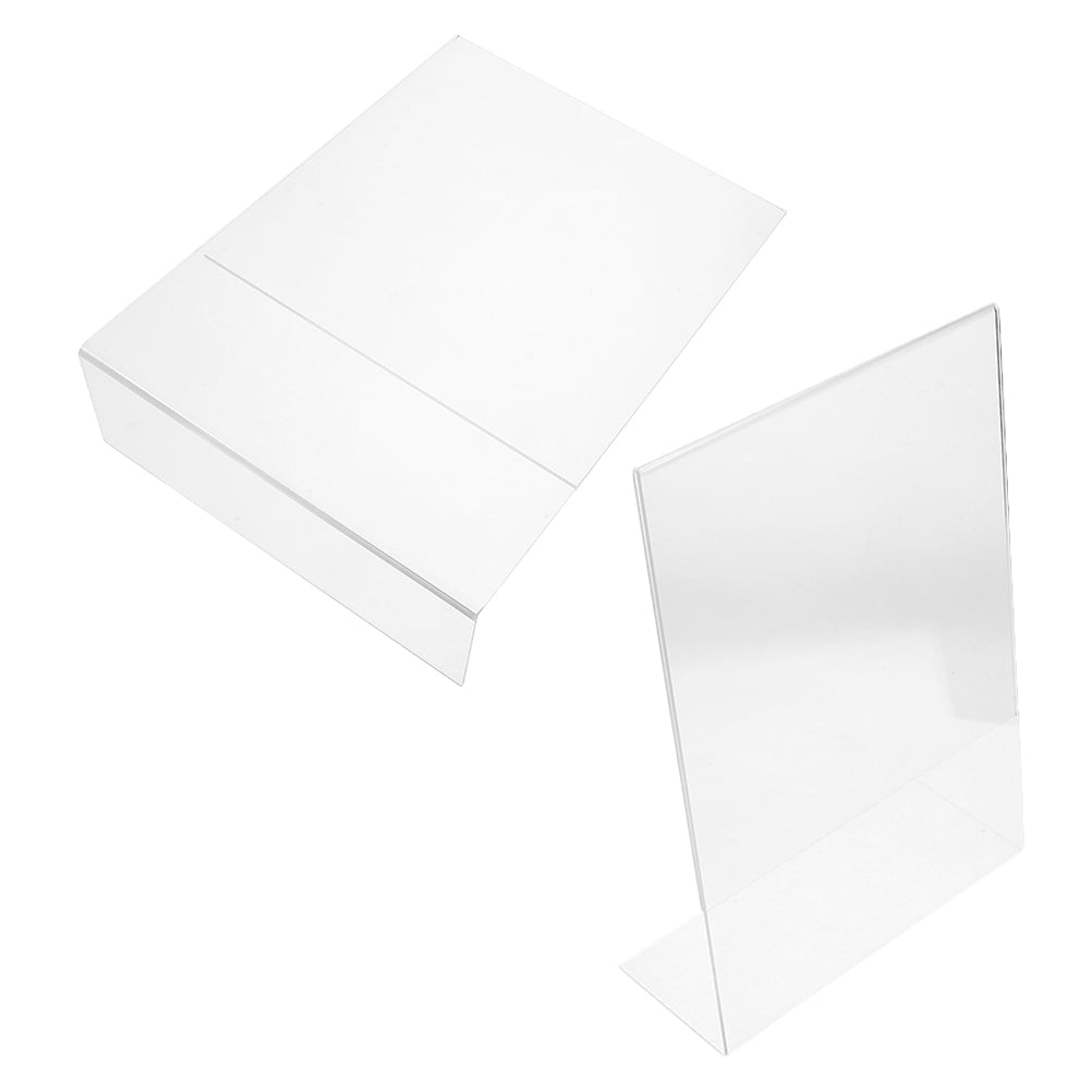 Hemoton 2pcs Acrylic Sign Holder Clear Acrylic Picture Frames L Shaped ...