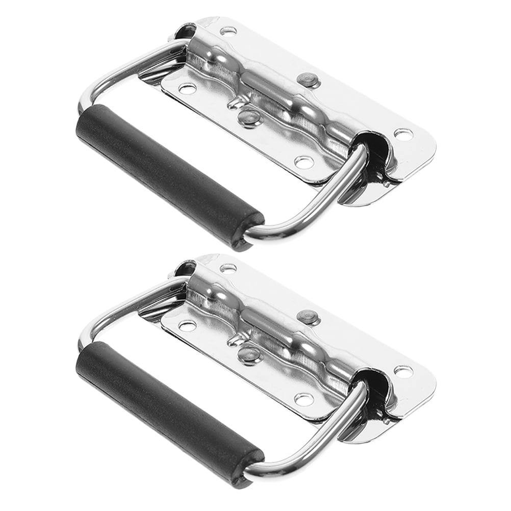 Hemoton 2pcs Case Handles Spring Loaded Handle Stainless Steel Ring ...