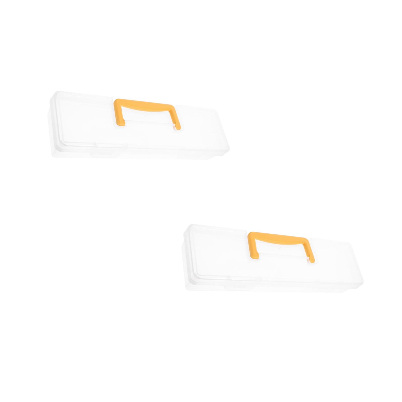 Hemoton 2pcs Clear Plastic Organizer Box with Handle Clear Utility ...