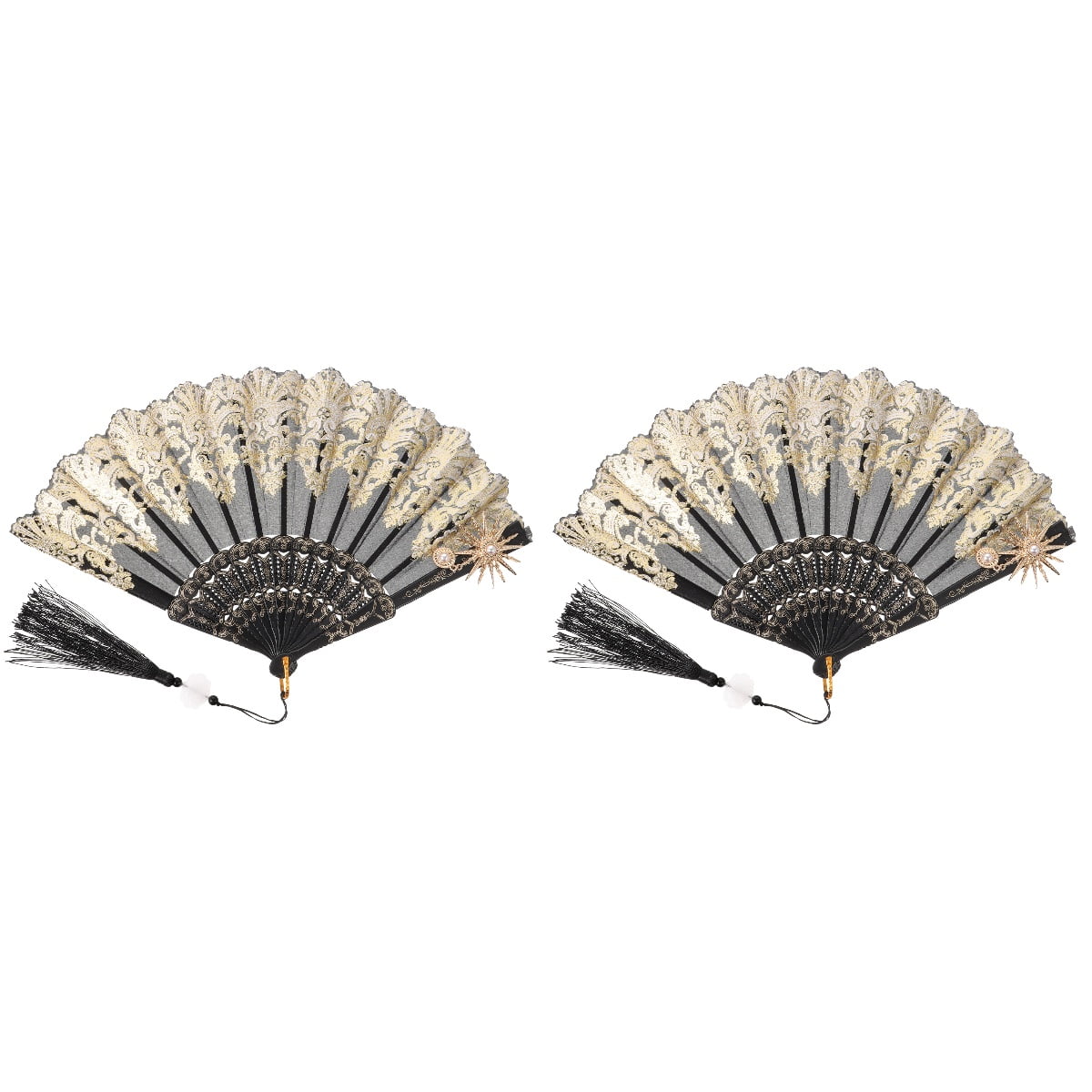 Hemoton 2pcs Cloth Vintage Fan Women Cloth Fan Dress Up Fan Party Fan ...