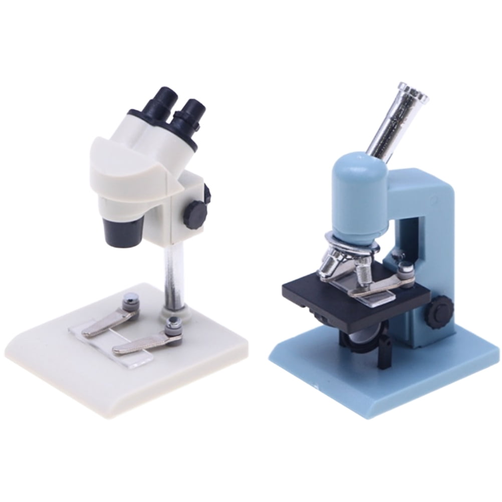 Hemoton 2pcs Dollhouse Miniature Microscopes Kids Pretend Play ...