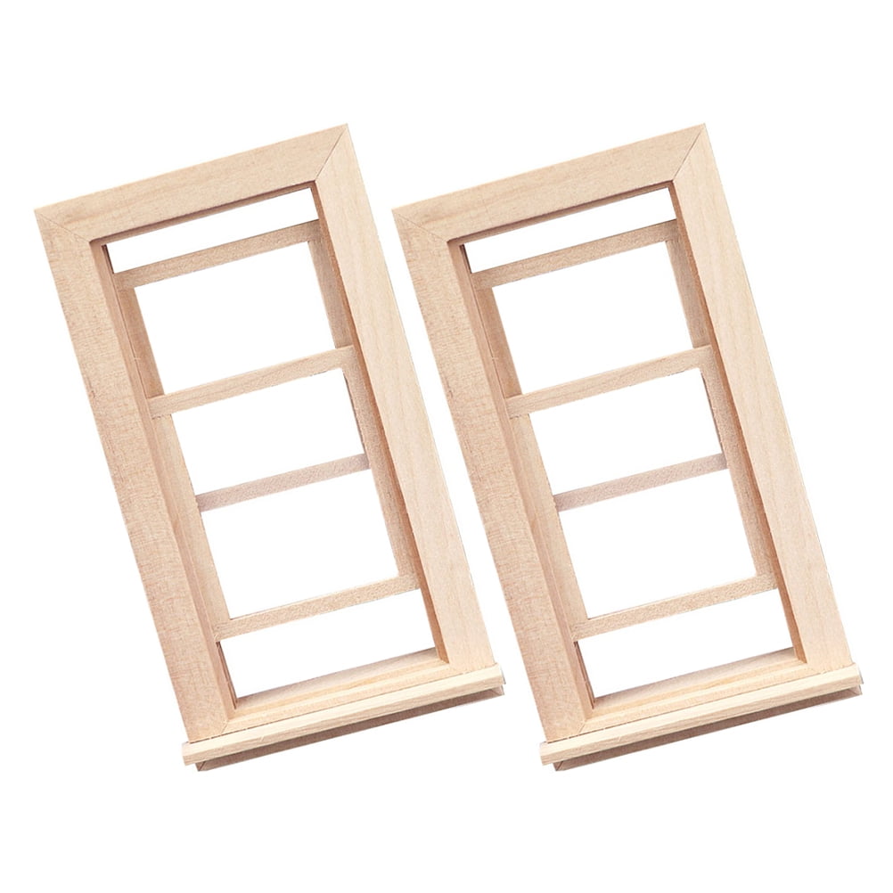 HEMOTON Miniature Chinese Style Wooden Window Frames for Dollhouse ...