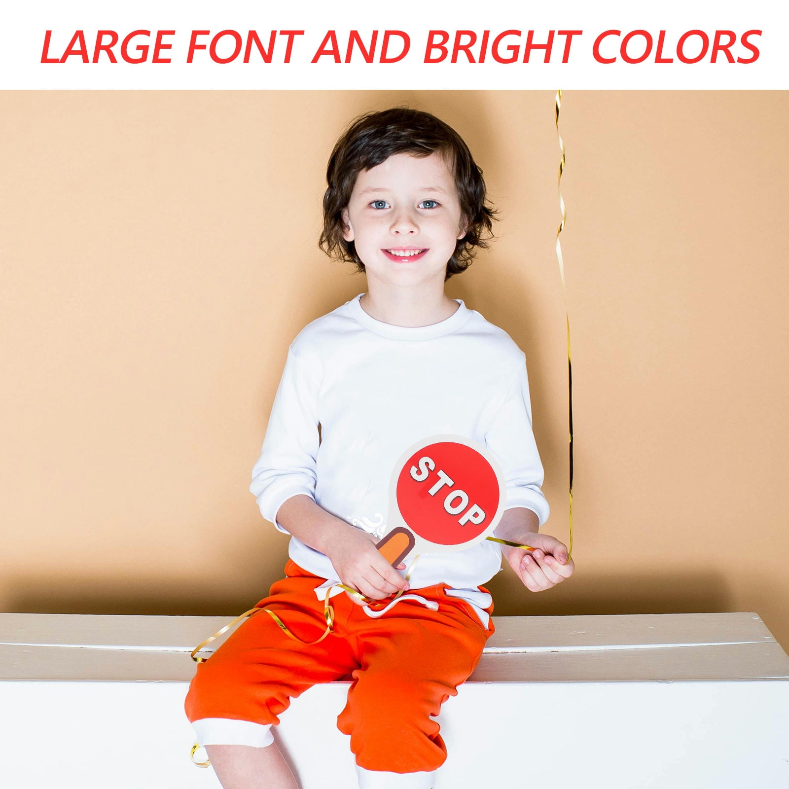 Hemoton Set of 2 Double-Sided Kids Traffic Safety Teaching Signs ...