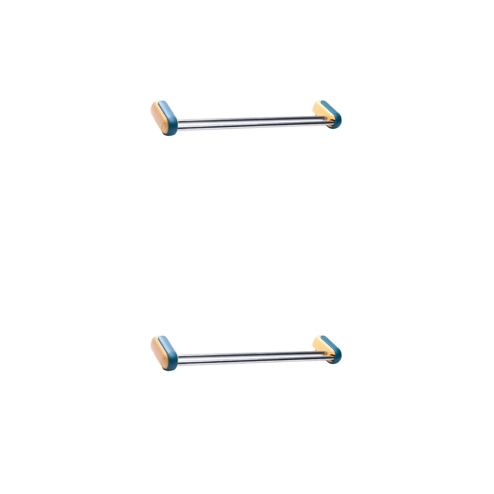 Hemoton 2pcs Double Towel Bar Wall- mounted Space- Saving Retractable ...