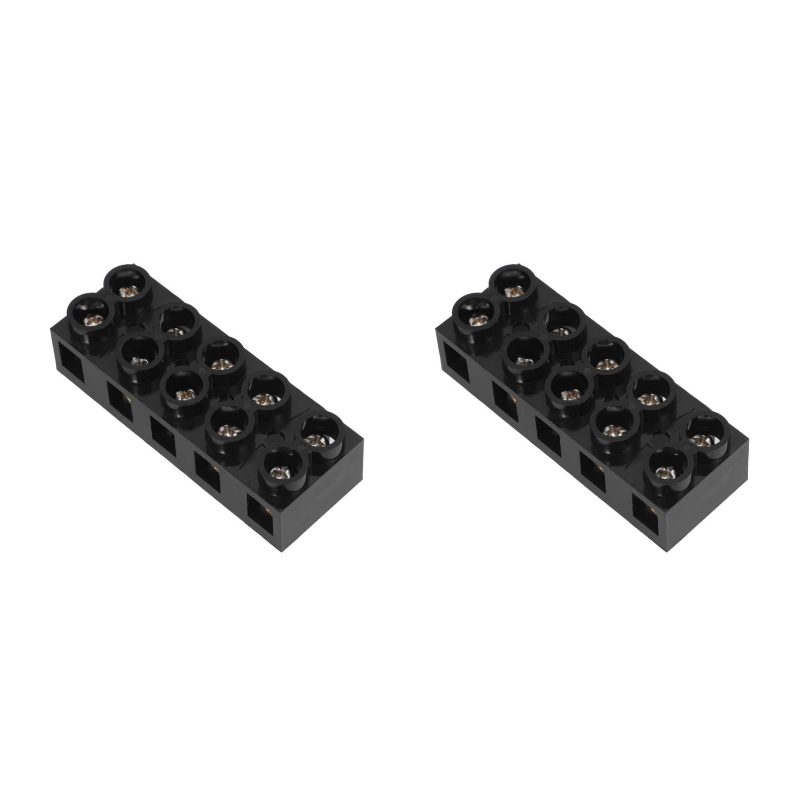 Hemoton 2pcs Dual Row 5 Position Screw Terminal Block 500v 60a ...