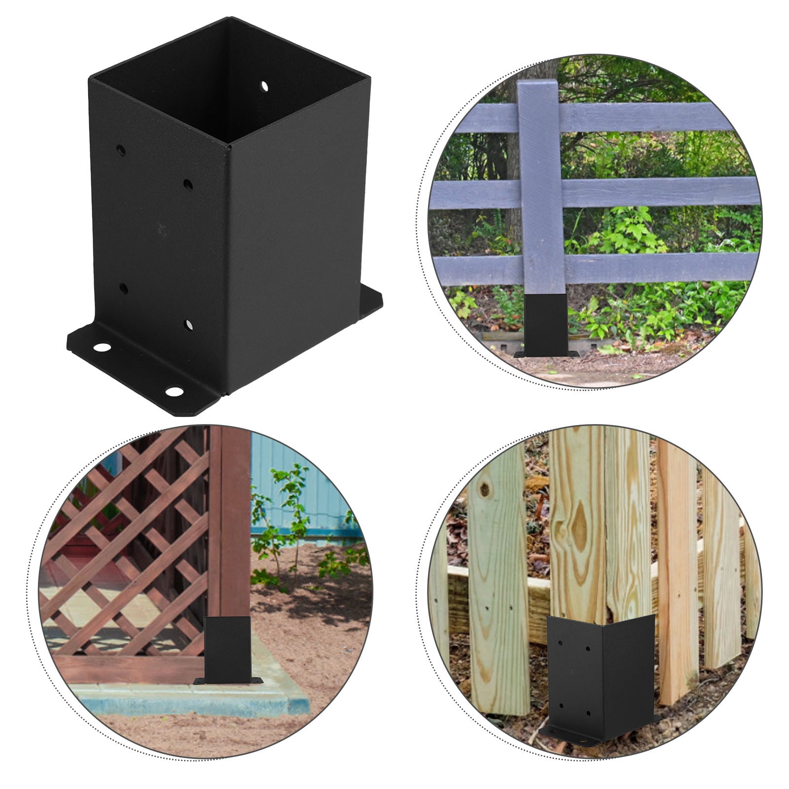 Hemoton 2pcs Fence Post Bracket For Wood Fencing Base And Deck Anchor ...