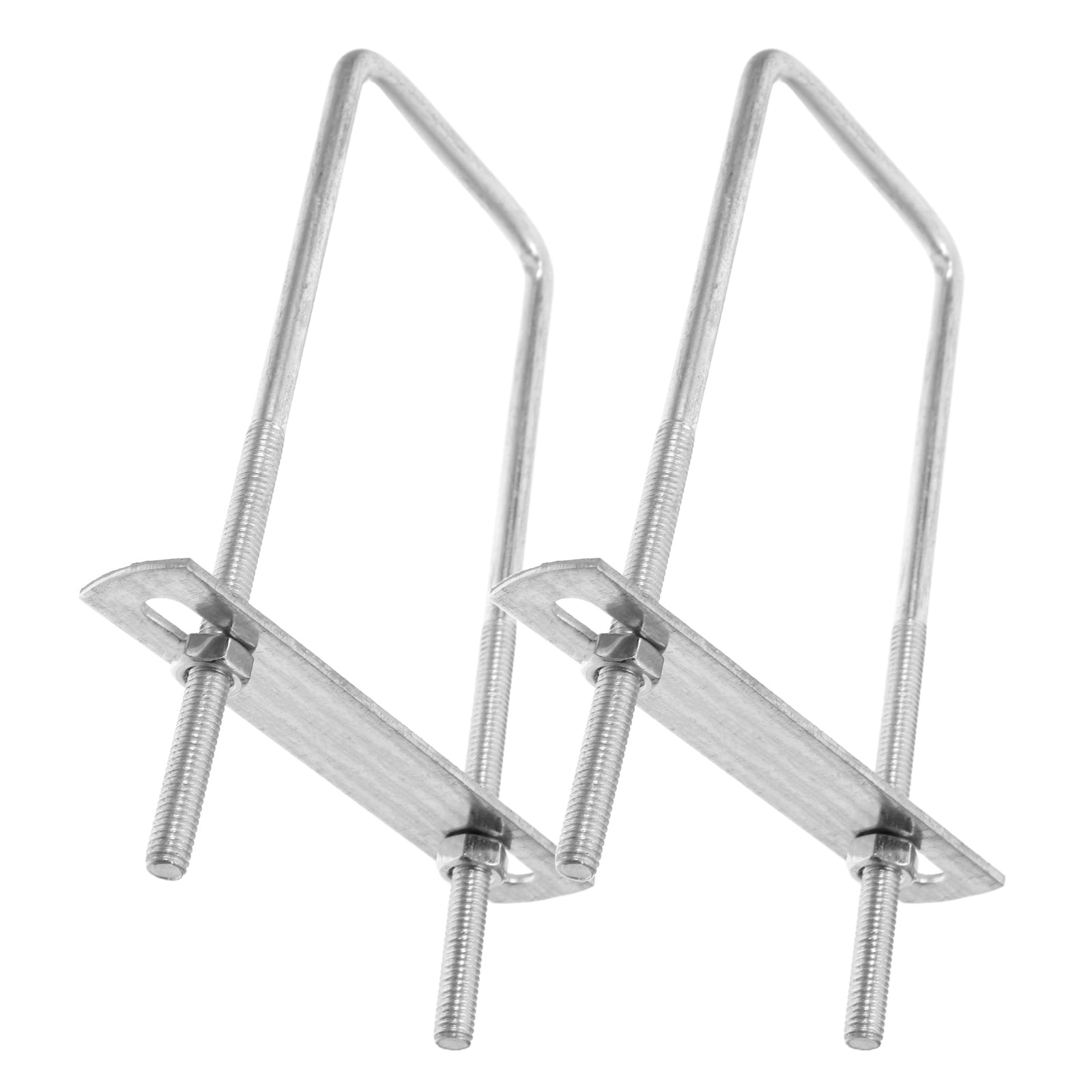 Hemoton 2pcs Galvanized Carbon Steel Square U Bolt Pipe Clamp With ...