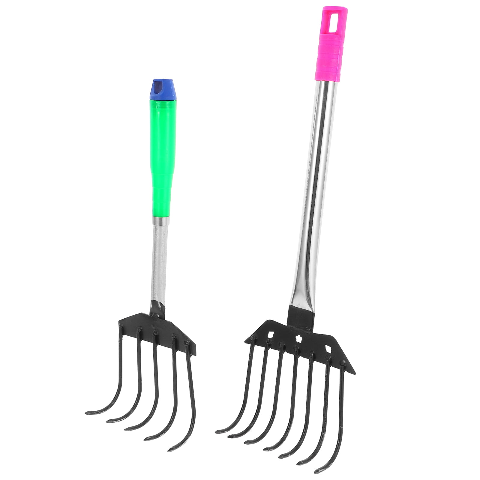 Hemoton 2pcs Garden Hand Rake Set 5 Teeth And 7 Teeth Rakes Garden ...