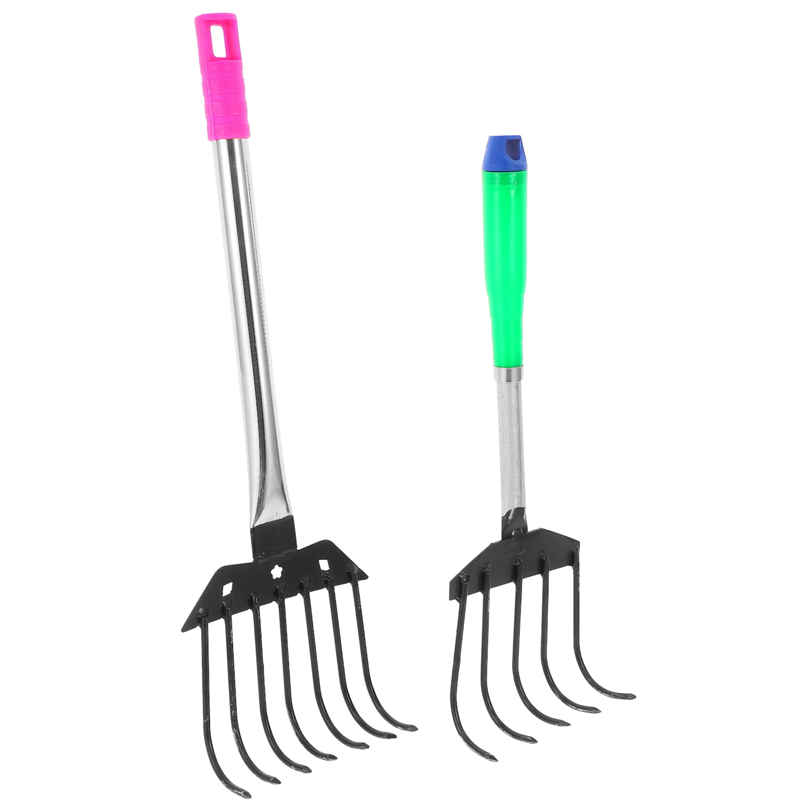 Hemoton 2pcs Garden Hand Rakes With 5 Teeth And 7 Teeth Planting Flower ...