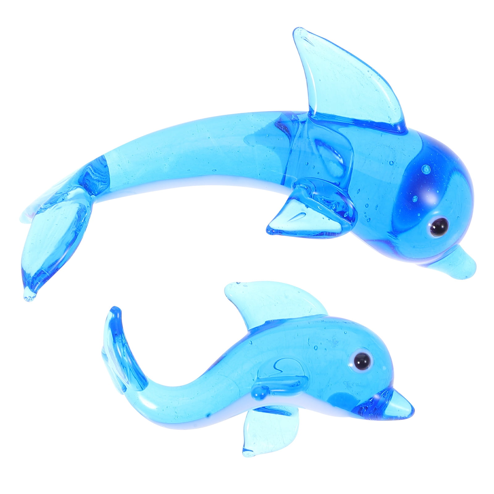 Hemoton 2pcs Glass Dolphin Figurines Fake Dolphin Statue Marine Animal ...