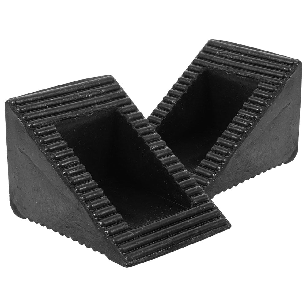 Hemoton 2pcs Heavy Duty Rubber Wheel Chocks Rubber Tire Blocks Rv Solid ...