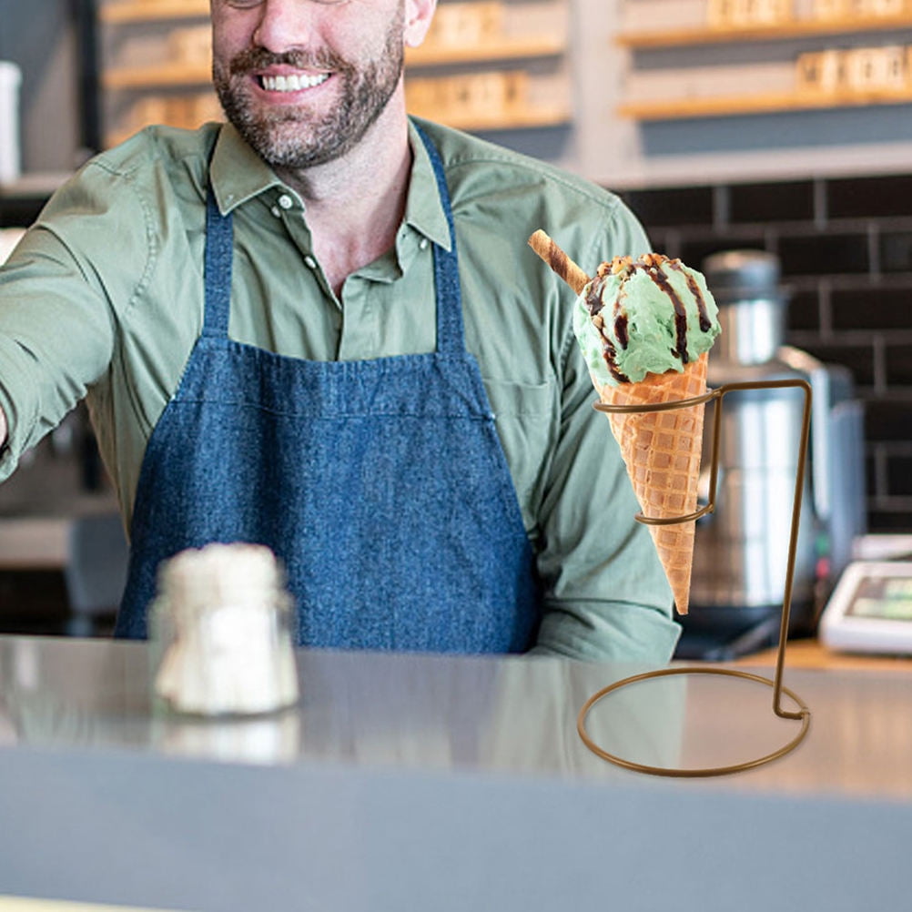 Hemoton 2-Pack Metal Ice Cream Cone Holders Food Display Stands ...