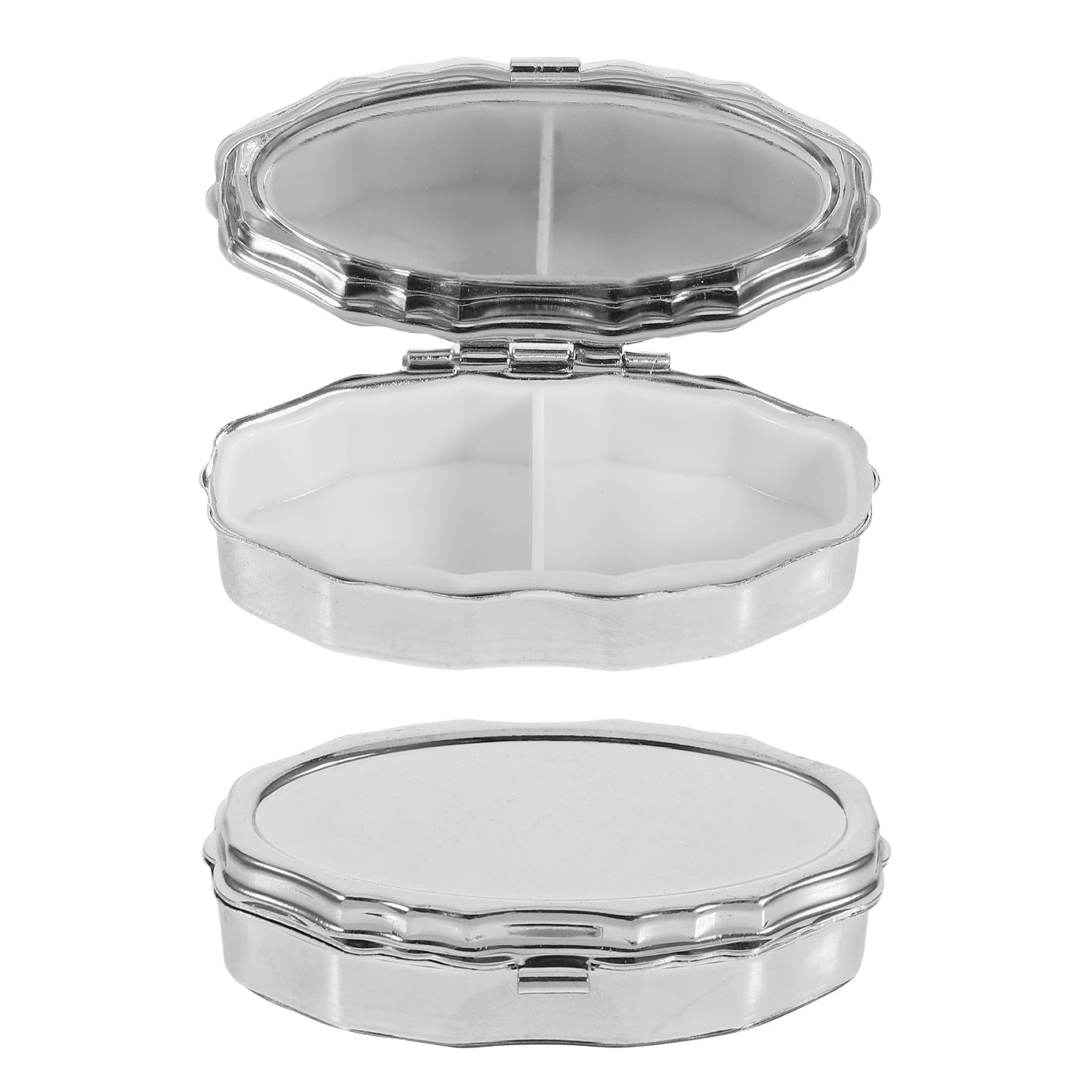 Hemoton 2pcs Metal Medication Case with Two Compartments Portable ...