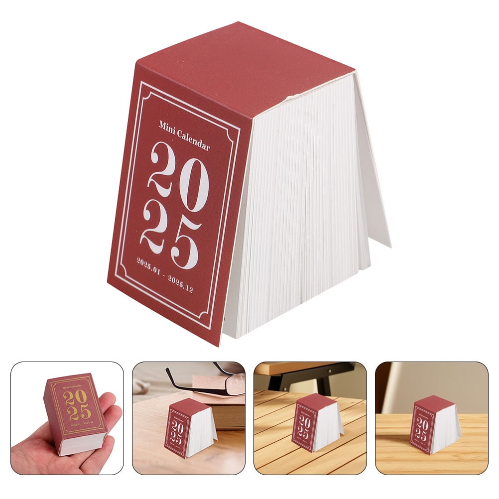 Hemoton 2pcs Mini Desk Scheduler 2025 Tear-Off Table Planner Daily ...