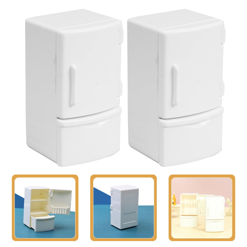 Hemoton 2pcs Mini Fridge Mini Kitchen Accessories Play Refrigerator For ...