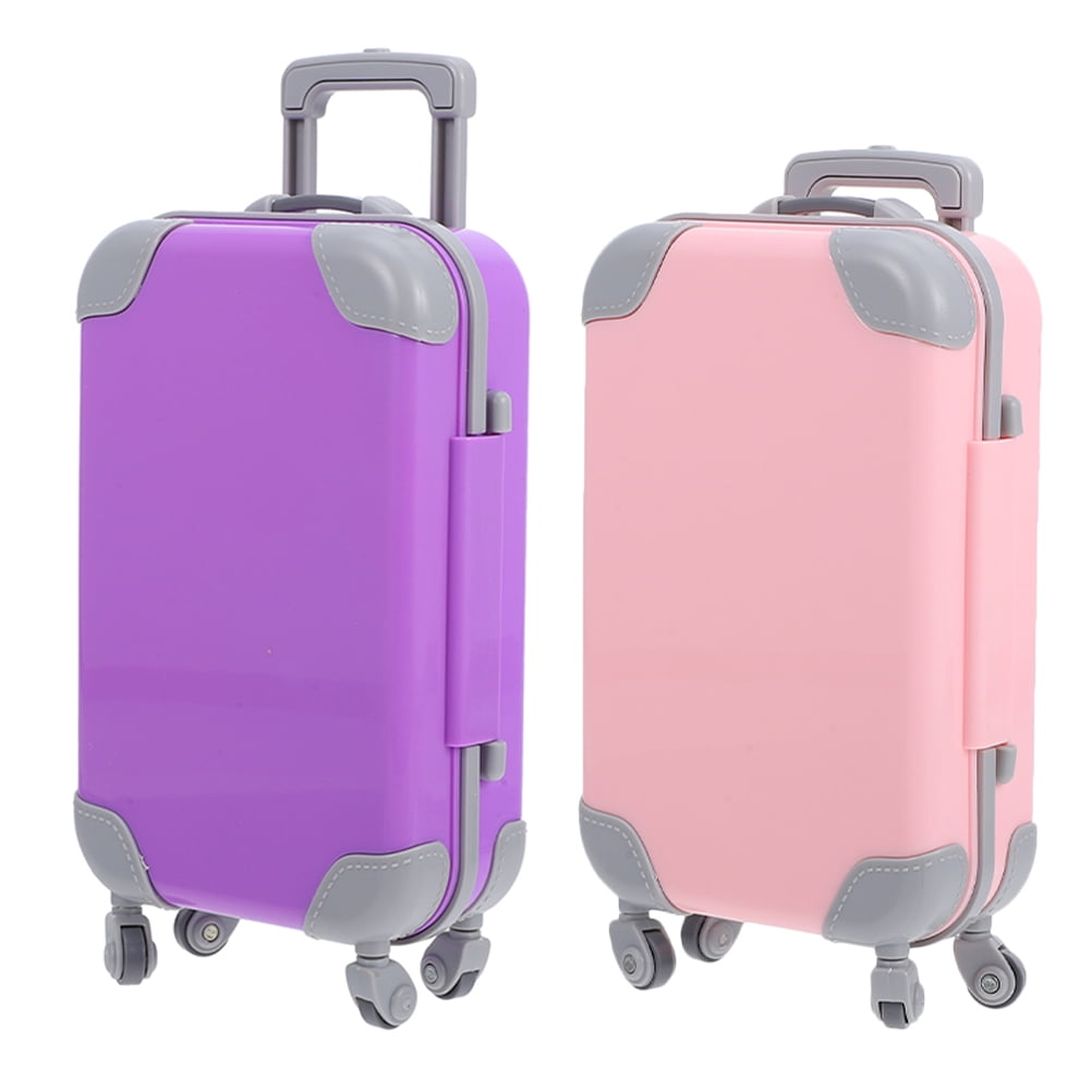 Hemoton 2pcs Mini Dollhouse Suitcases Travel Carrier Cases Mini Luggage ...