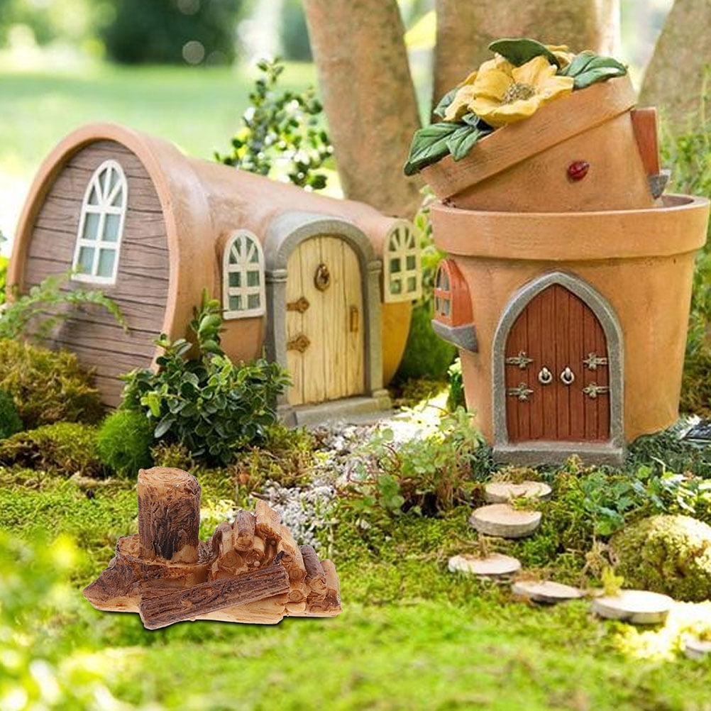 Hemoton 2pcs Miniature Firewood Pile Dollhouse Bonfire Campfire ...