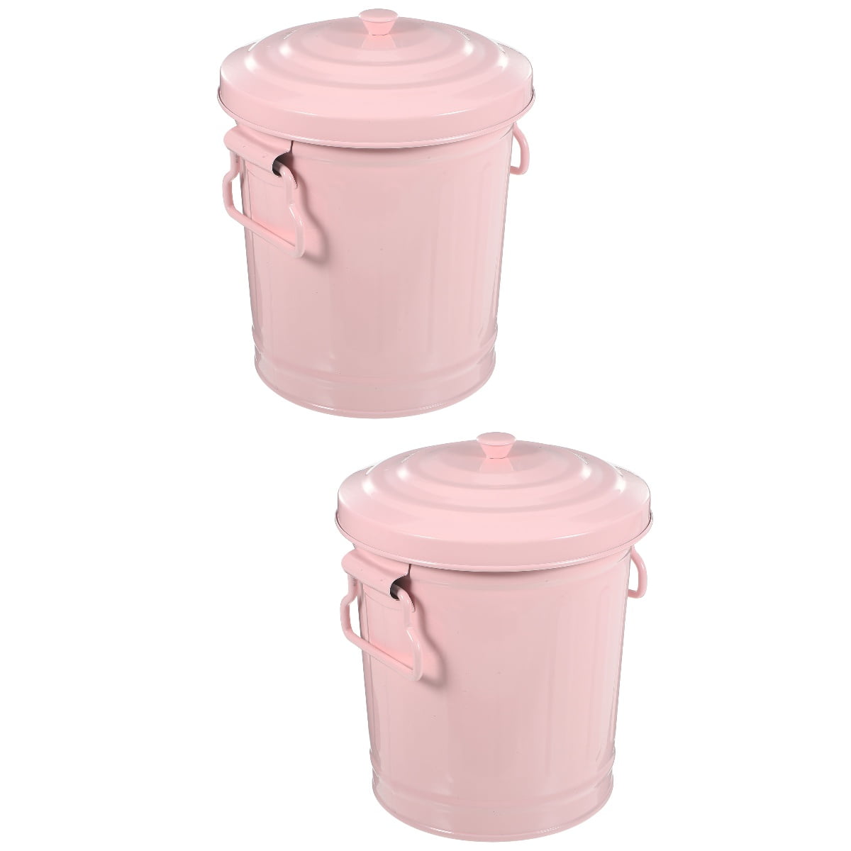 Hemoton 2pcs Multi-function Desk Trash Can Vintage Trash Metal Garbage ...