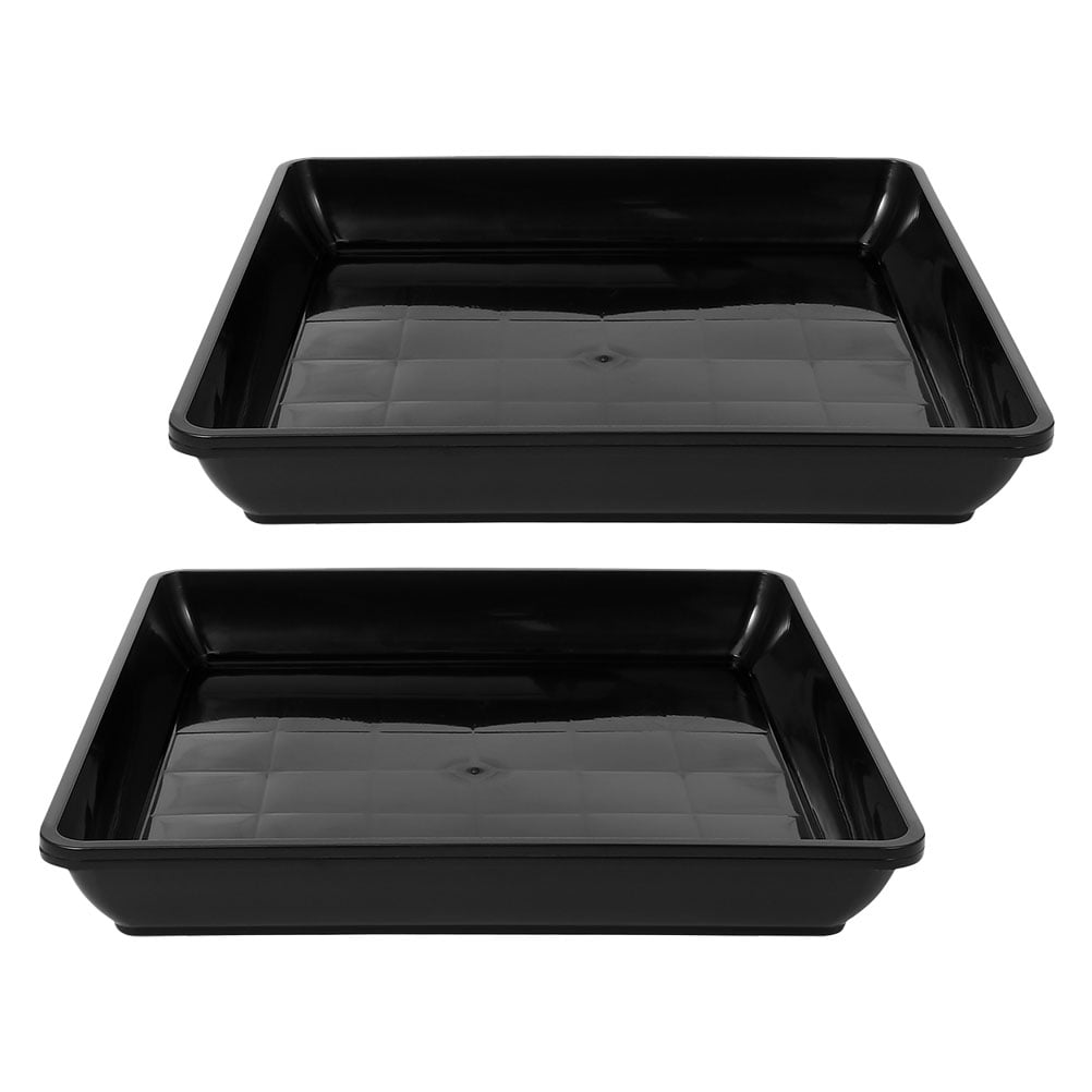 Hemoton 2pcs Plastic Plant Drip Trays Rectangular Plant Drainage ...