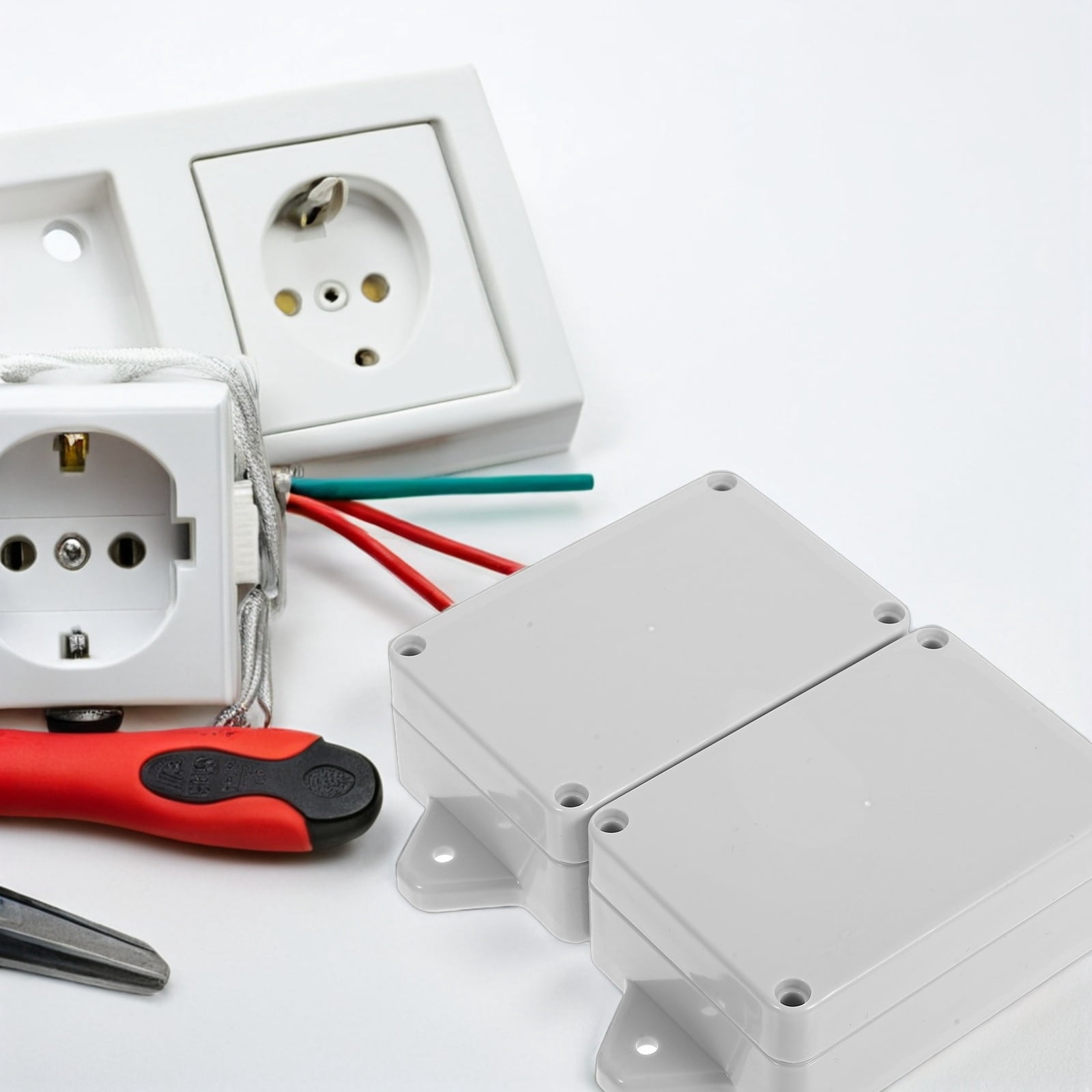 Hemoton 2pcs Plastic Electrical Power Box White Waterproof Junction Box ...