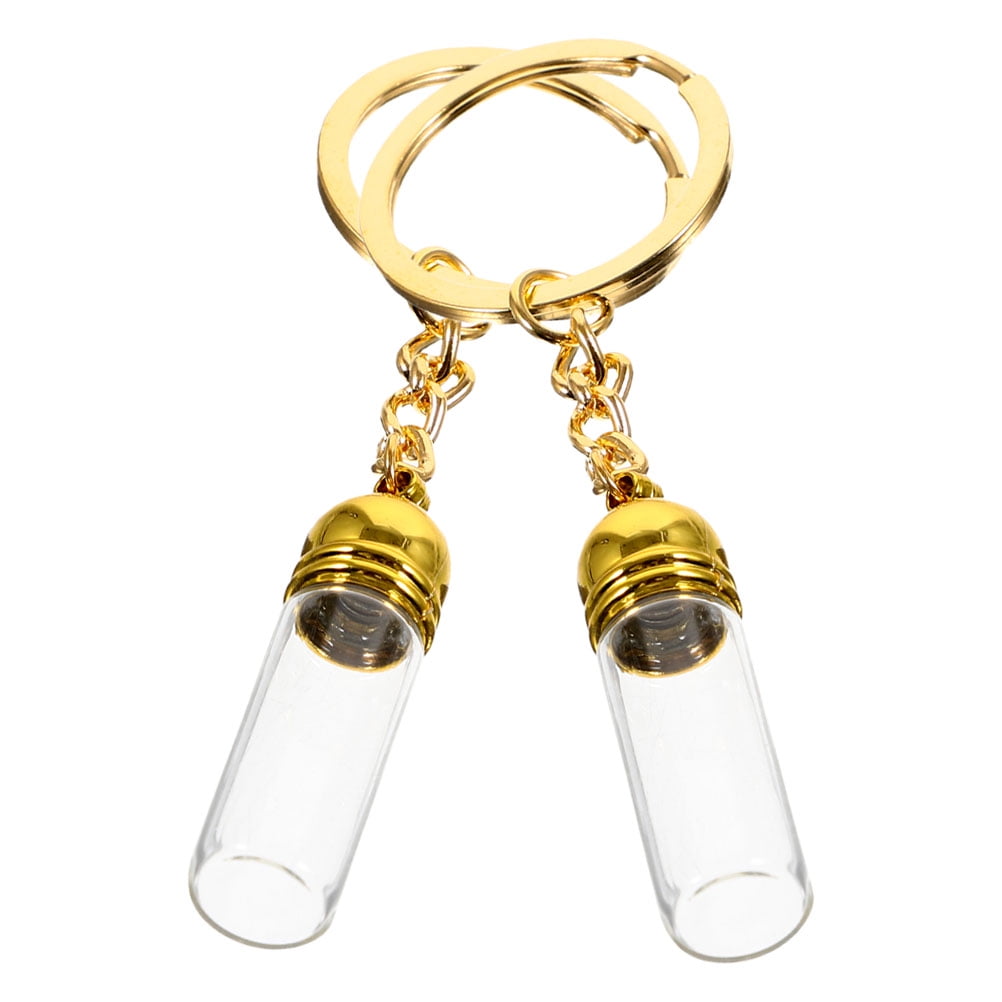 Hemoton 2pcs Portable Transparent Glass Perfume Bottle with Keychain ...