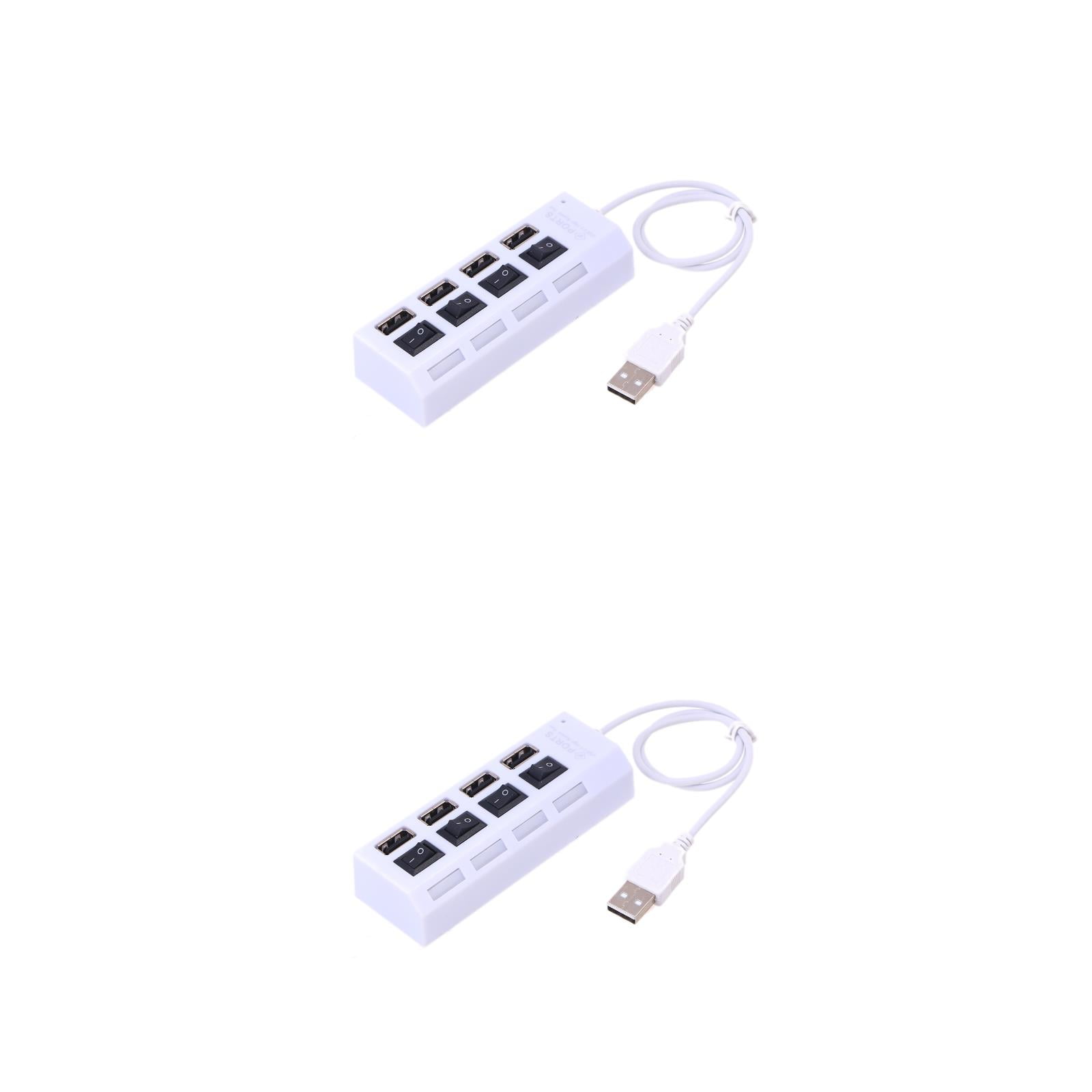 Hemoton 2pcs Portable USB Hub 4 Ports USB 2.0 High Data Expansion Hub USB Splitter for XP/ Vista ...