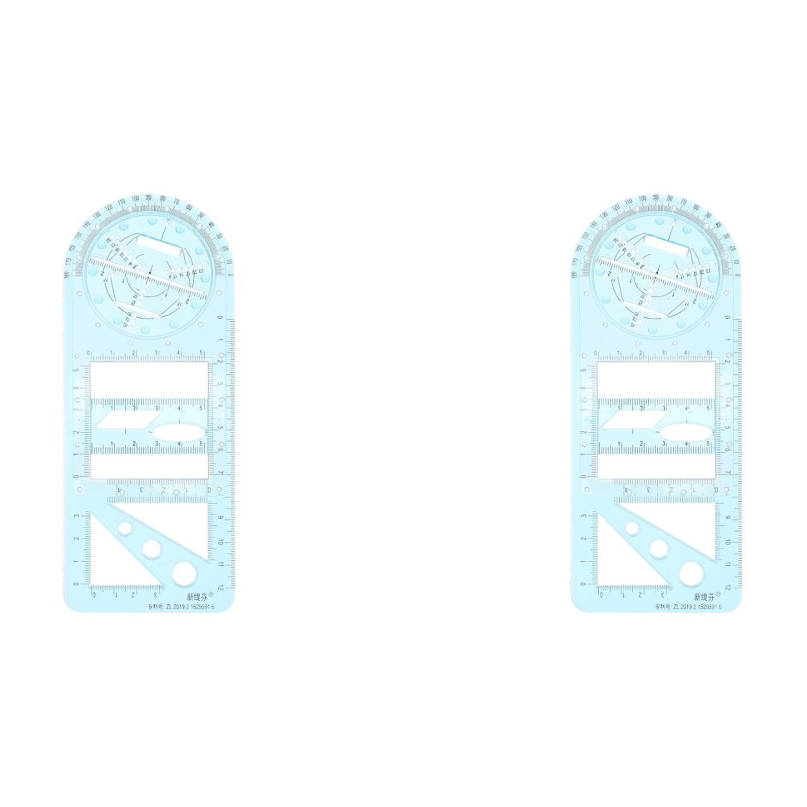 Hemoton 2pcs Primary School Students Geometric Ruler Drawing Template ...