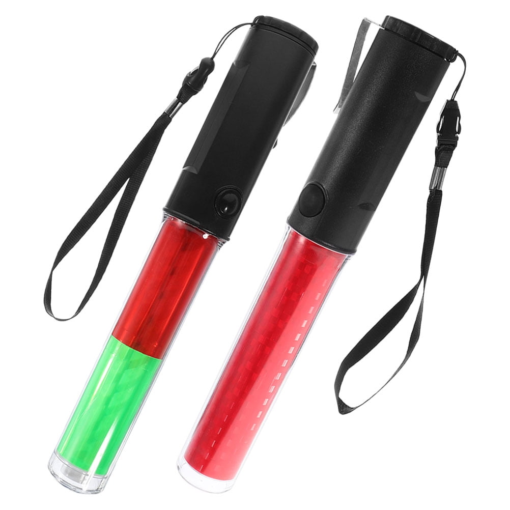 HEMOTON 2pcs Red Flashlight LED Traffic Control Wands for Airport ...