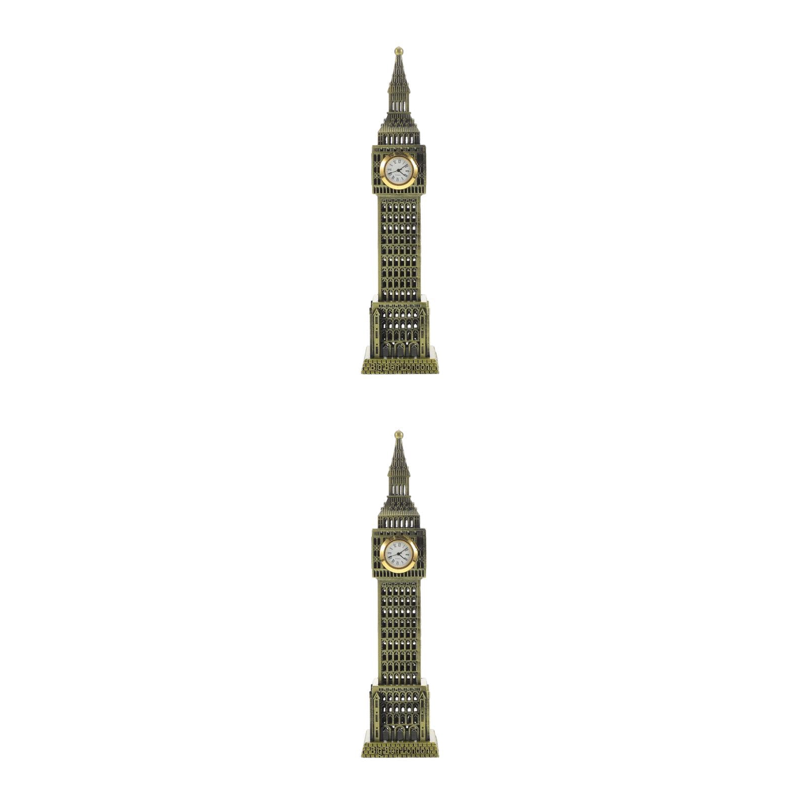 Hemoton 2pcs Retro Big Ben Figurine Metal Big Ben Craft Big Ben ...