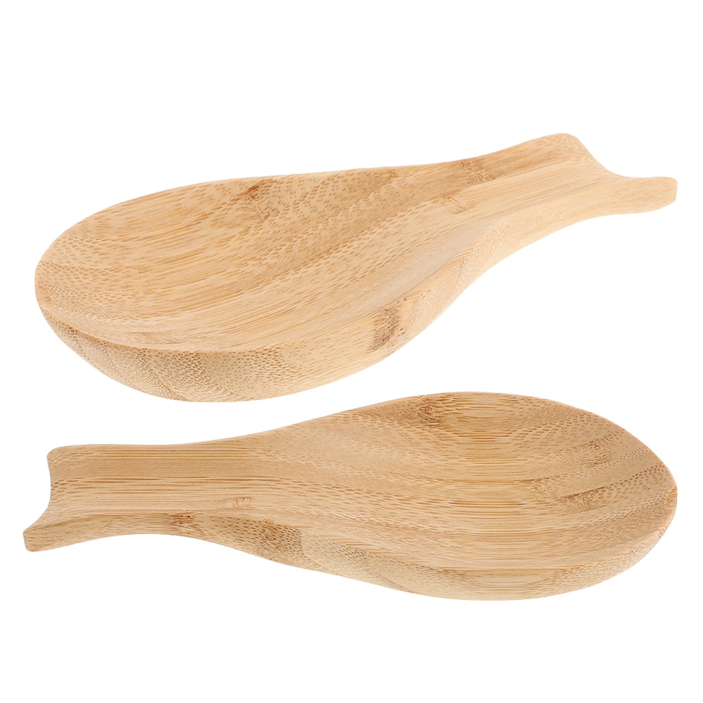HEMOTON 2pcs Wooden Spoon Rests for Stove Top Kitchen Counter Utensil ...